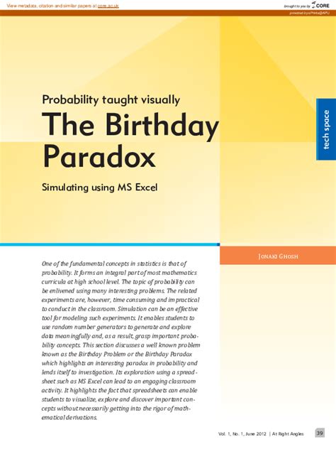 Pdf The Birthday Paradox