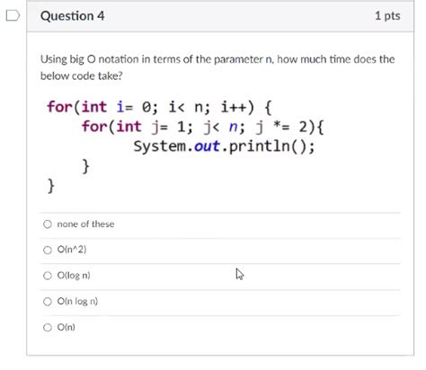 Solved Using Big O Notation In Terms Of The Parameter N How