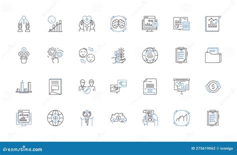 Portfolio Optimization Line Icons Collection Diversification Risk
