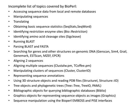 Ppt Bioperl Powerpoint Presentation Free Download Id2062301