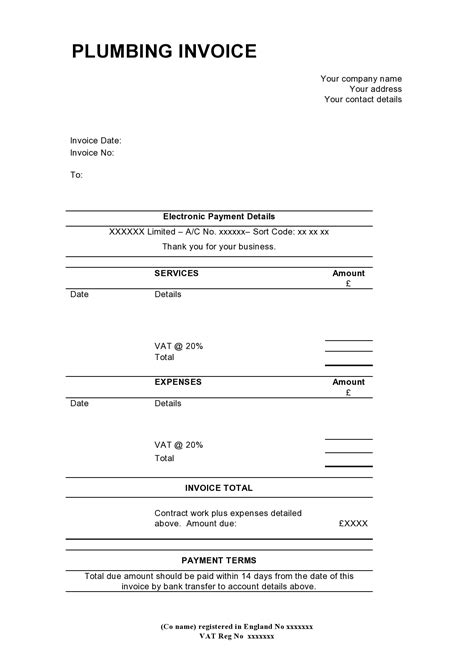 40 Real And Fake Plumbing Invoice Templates [free]
