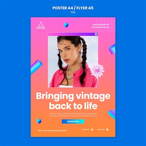 Free Psd Y2k Fashion Poster Template