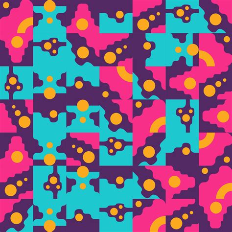 Blue Pink Abstract Geometric Pattern Background Colorful Vector Circle Triangle And Square