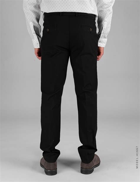 خرید شلوار کتان راسته مردانه مشکی اسپرت مدل 41667 دایان شاپ