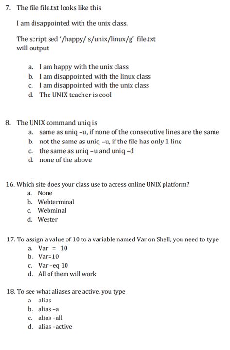Solved Linux Unix Question Chegg