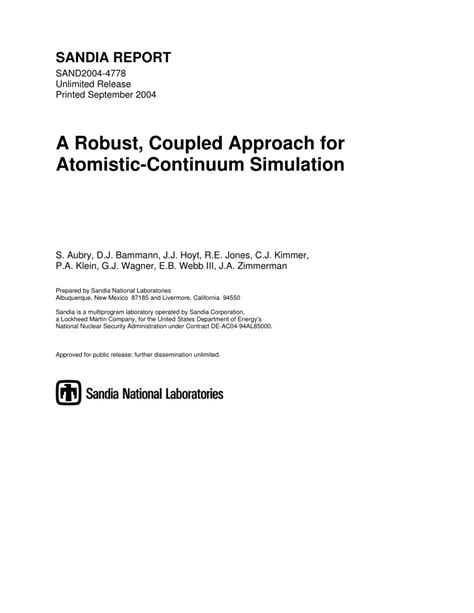 Pdf A Robust Coupled Approach For Atomistic Continuum Simulation