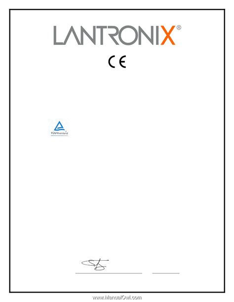 Lantronix Pnt Series Eu Declaration Of Conformity