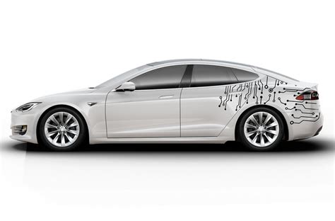 Circuit Board Side Graphics Decals For Tesla Model S