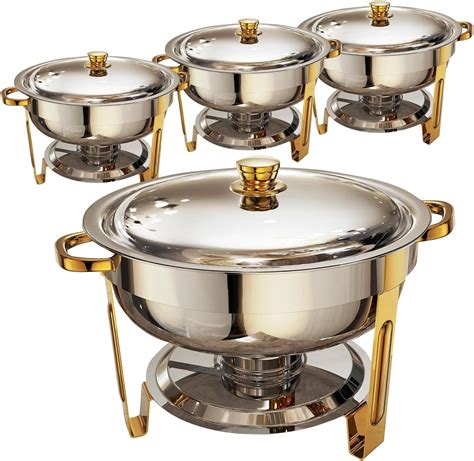 6qt Round Chafing Dish Buffet Set Stainless Steel Buffet