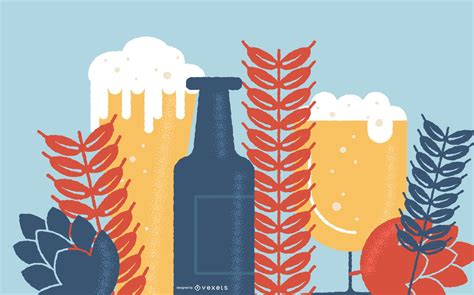 Beer Elements Vector Background Vector Download