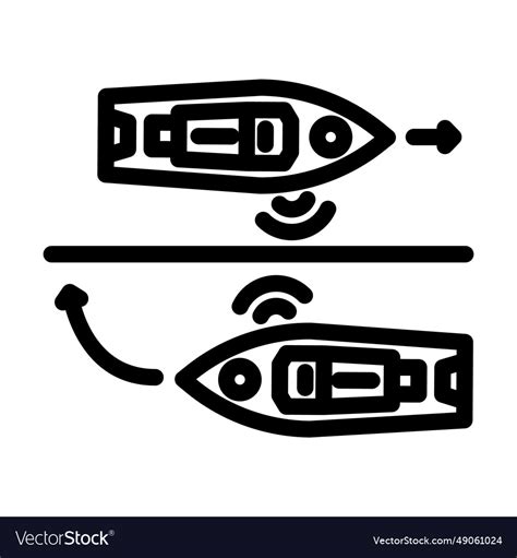 Ship Collision Avoidance Systems Line Icon Vector Image
