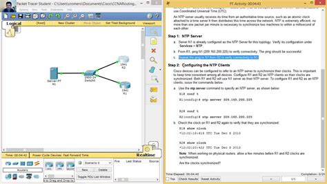 2315 Packet Tracer Configure And Verify Ntp Youtube
