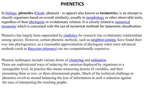 Kousikghoshphenetics And Cladistics2020 04 05phenetics And Cladisticspptx