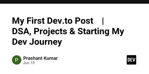 My First Devto Post 😁 Dsa Projects And Starting My Dev Journey Dev Community