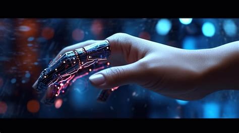 Premium Ai Image Ai Machine Learning Hands Of Robot And Human