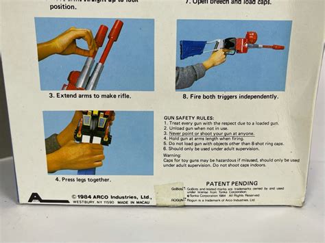 New In Box Vintage 1984 Gobots Mighty Robots Rogun Cap Rifle By Arco 14 5h