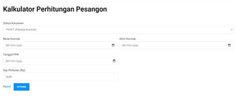 Muhammad Safar Septyadi On Linkedin Kalkulator Perhitungan Pesangon