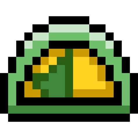 Camping Tent Pixel Linear Color Icon