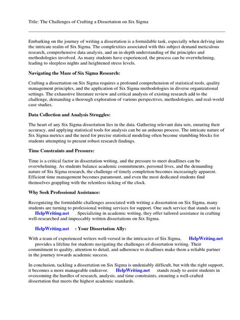 Dissertation Report On Six Sigma Pdf Six Sigma Business Process