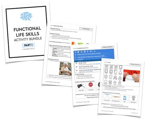 Functional Life Skills Activity Bundle Medical Slps