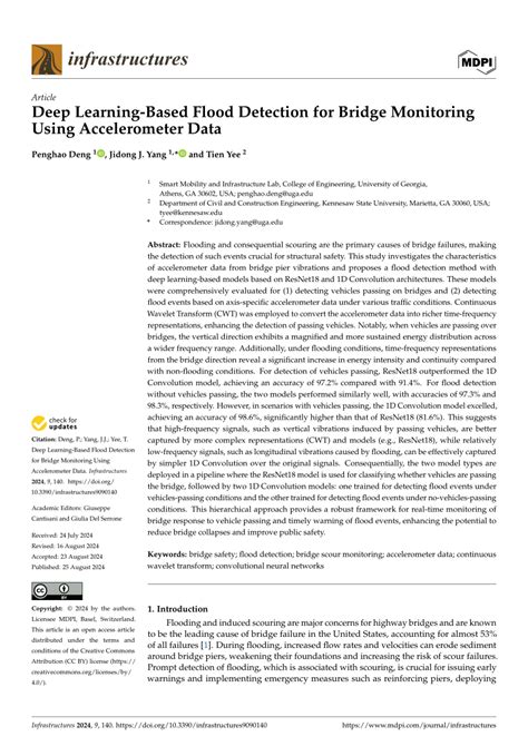 Pdf Deep Learning Based Flood Detection For Bridge Monitoring Using Accelerometer Data