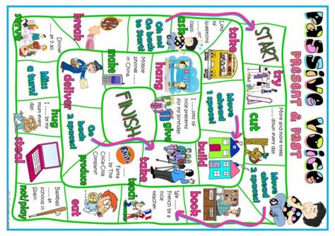 Passive Voice Board Game General G English Esl Worksheets Pdf And Doc