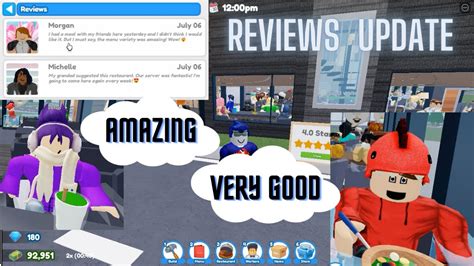 Restaurant Tycoon 2 REVIEWS Update In Restaurant Tycoon 2 Roblox YouTube