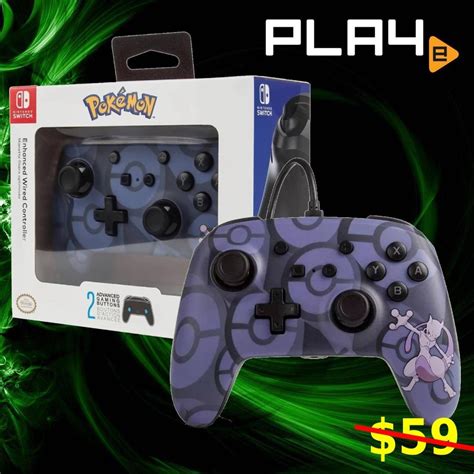 Nintendo Switch Powera Wired Controller Mewtwo 1461892 Brand New