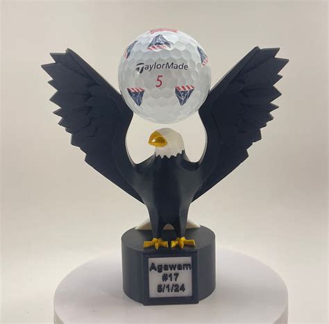 Golf Eagle Trophy Customize Lettering Available Etsy