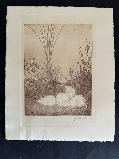 Jan Mankes Ets Vier Muizen Gesigneerd 1918 Verkocht Kunstveilingnl