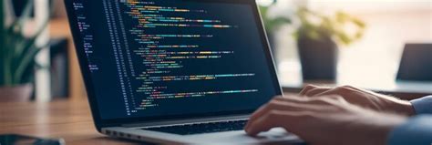 Laptop Displaying A Digital Coding Interface Premium Ai Generated Image