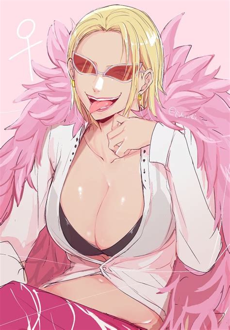 Nashieda Donquixote Doflamingo One Piece Girl Black Bra Blonde Hair Bra Breasts