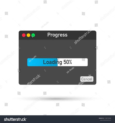 Loading Data Window Progress Bar On Stock Vector Royalty Free