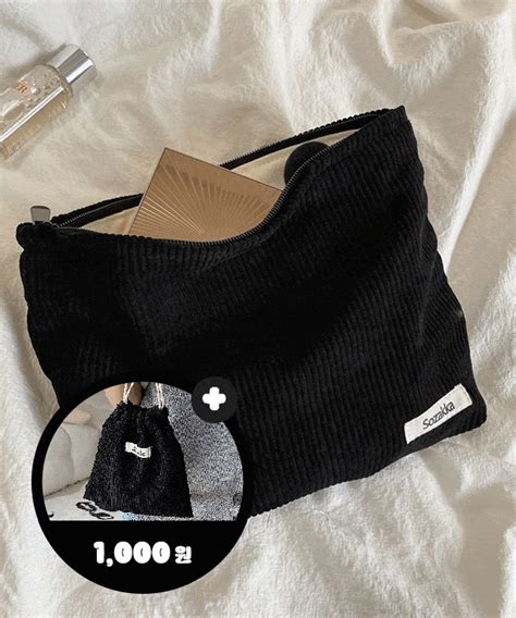 🔥주문폭주최저가 대형 코듀로이 골덴 다용도 화장품 생리대 파우치 이너백 에이블리