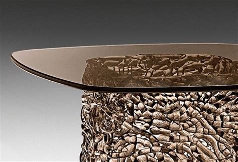 Buy The Fiam Macrame Large Glass Coffee Table With Free Shipping Ultra Modern Bronze