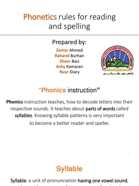 Phonetics Rules For Reading And Spelling Pdf Consonant Syllable