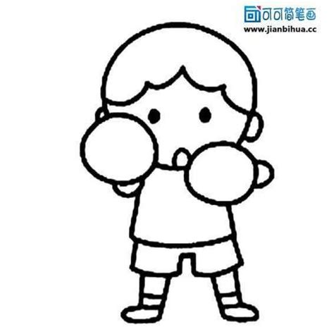 健身人形简笔画 简笔画图片大全 普车都