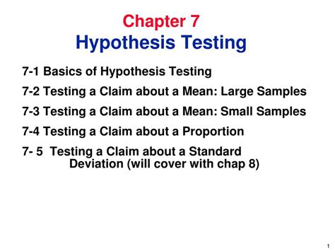 PPT Chapter Hypothesis Testing PowerPoint Presentation Free Download ID
