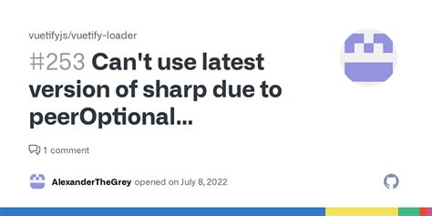 Cant Use Latest Version Of Sharp Due To Peeroptional Dependency Conflict · Issue 253