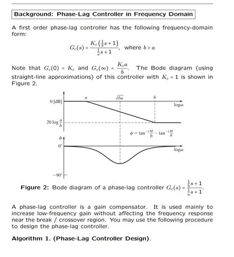 Solved 2 Phase Lag Controller Design Consider The Unity