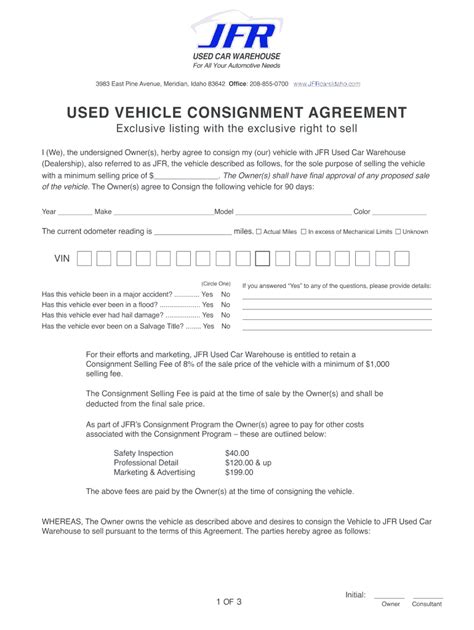 Simple Consignment Agreement Template