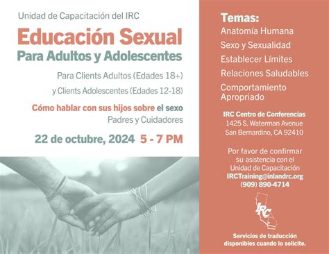 Sex Education Para Sa Mga Matanda At Kabataan Inland Regional Center