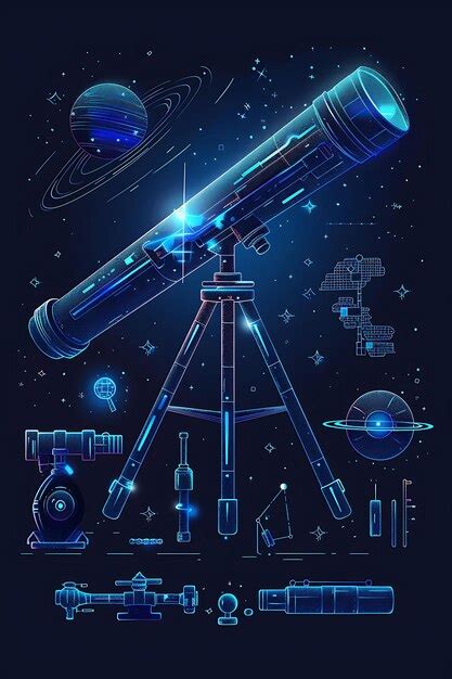 Premium Photo Set Of Mysterious Telescope 8 Bit Pixel With Stars And Space Symbol Game Asset