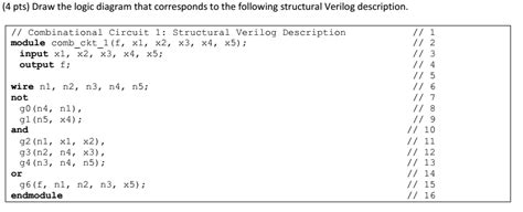 Solved 4 Pts Draw The Logic Diagram That Corresponds To