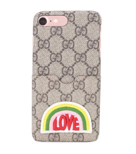 Gucci Appliquéd Printed Coated Canvas Iphone 7 Plus Case In Brown Modesens Iphone 7 Plus
