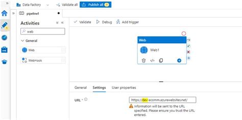 update adf webactivity url as per environment from cicd deployment