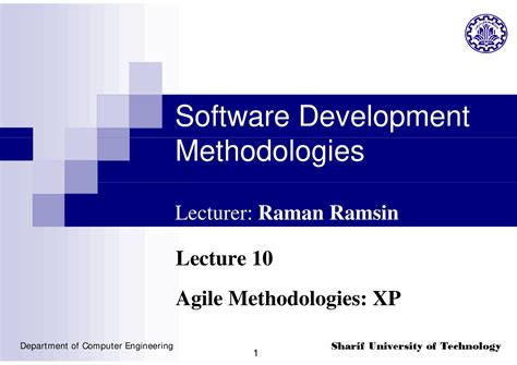 Agile Methodologies Xp Software Development Methodologies Slides