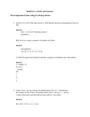 Assignment Module 5 Docx MODULE 5 LOOPS And Functions Please
