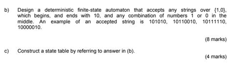 Solved B Design A Deterministic Finite State Automaton That