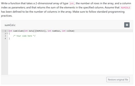 Solved Write A Function That Takes A 2 Dimensional Array Of